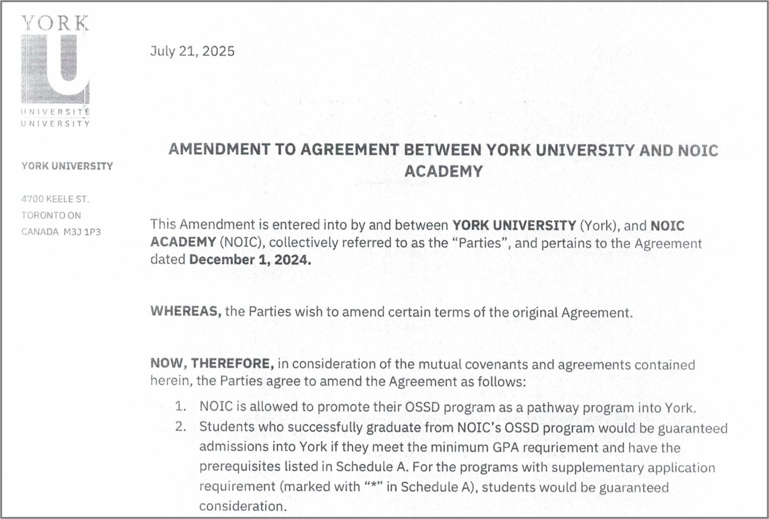 NOIC - 约克大学 Pathway Program - NOIC Academy